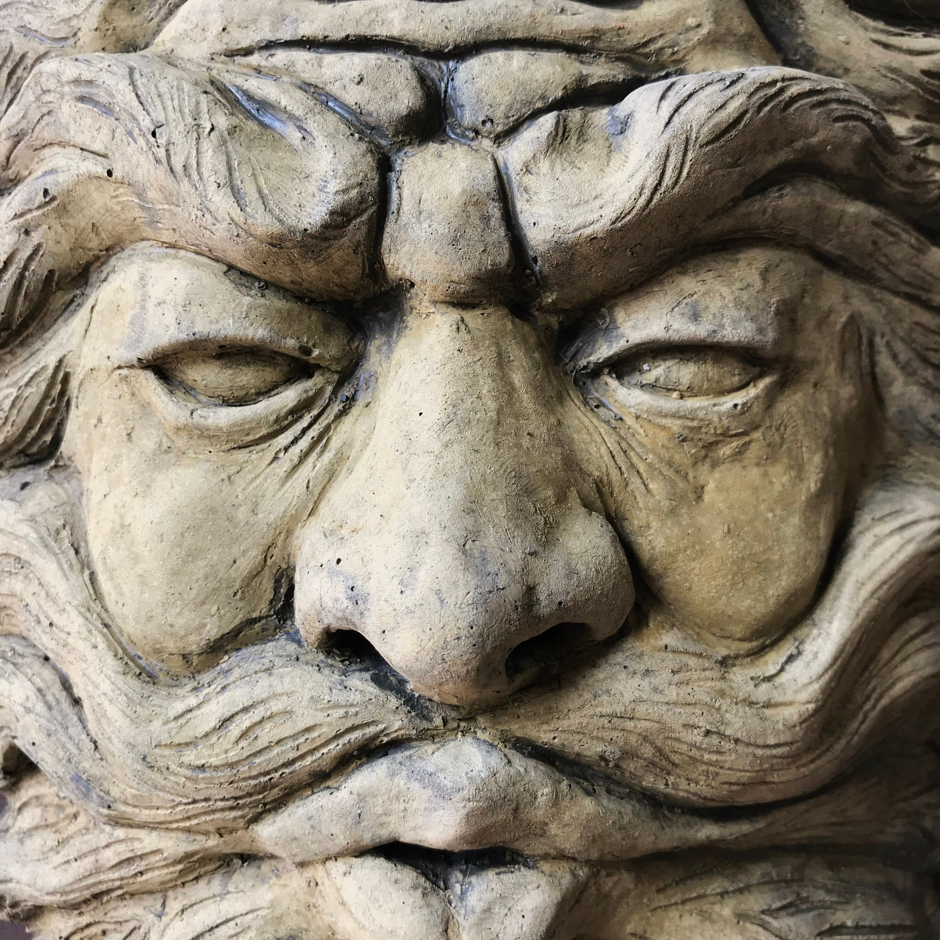 North Wind Green Man Wall Plaque Sml © Stone Garden Ornament - Etsy
