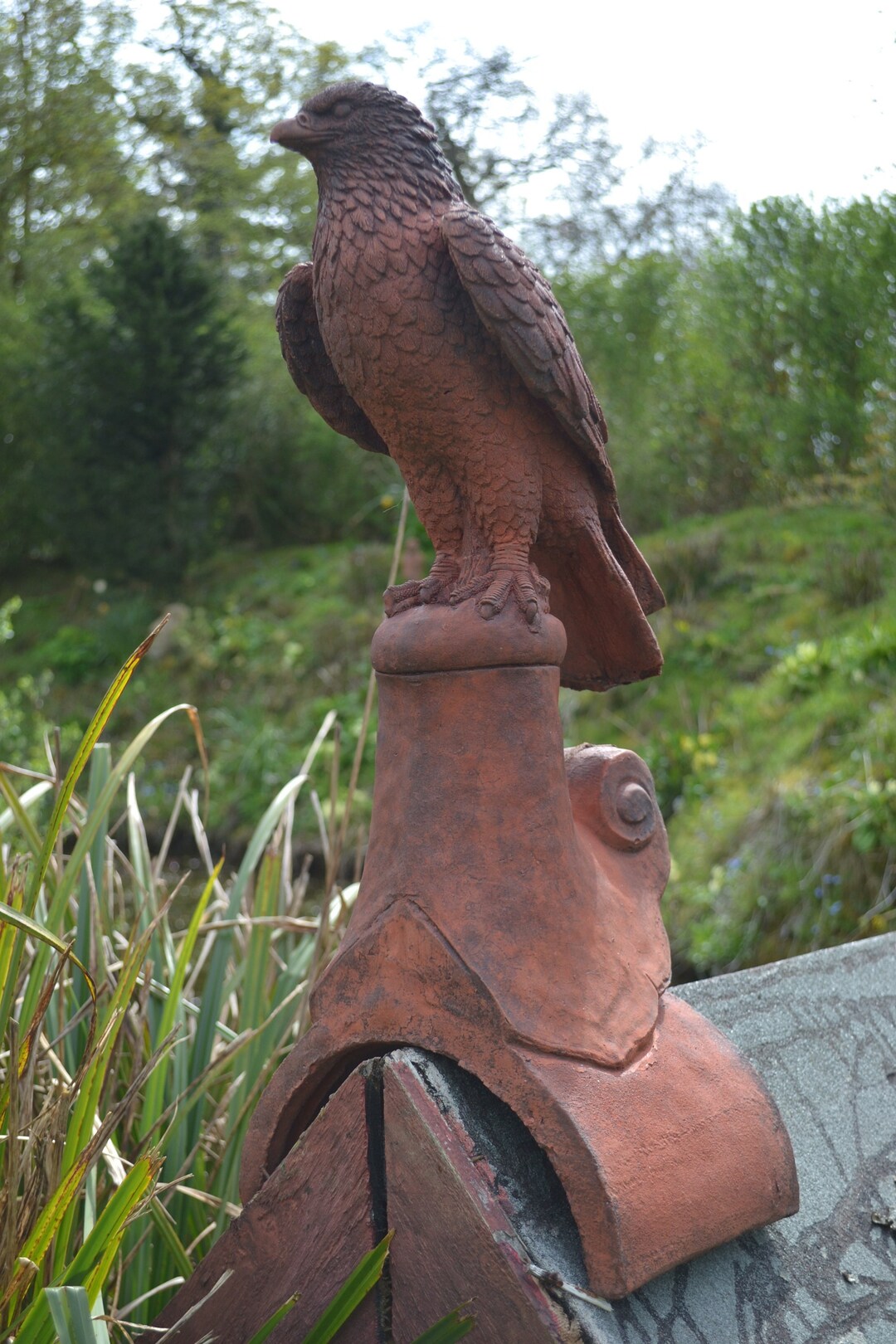 Hawk Bird Roof Finial Half Round Ridge Tile - Etsy
