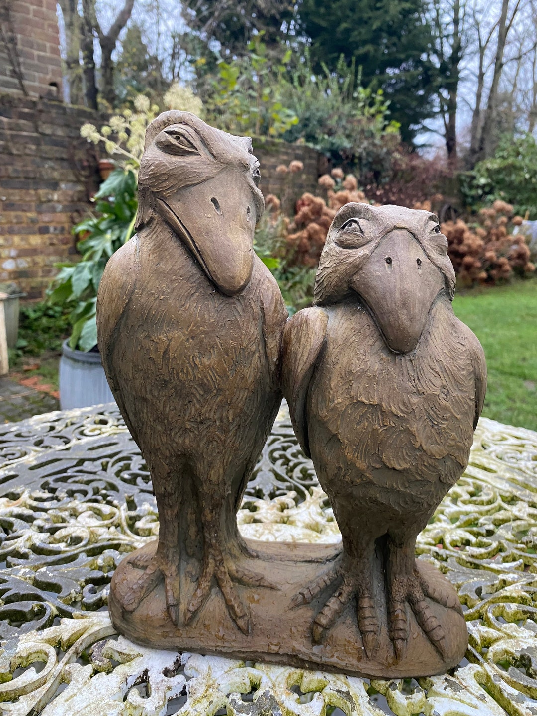 Wally Bird Style Double Headed Grotesque Stone Ornament - Etsy