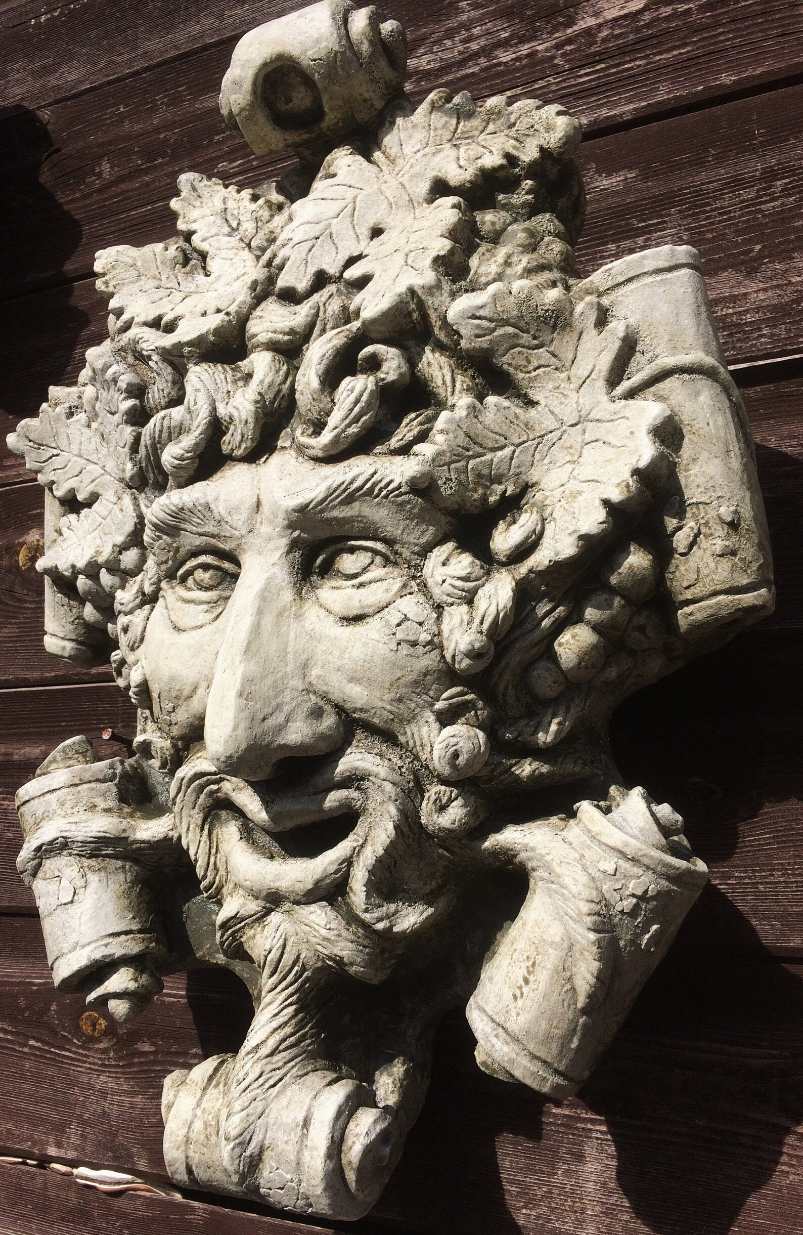 Bacchus Face Decorative Stone Wall Plaque Mascaron - Etsy UK