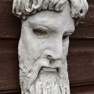 Zeus Greek God Face Sculpture Decorative Stone Wall Plaque Mask 34cmh ...