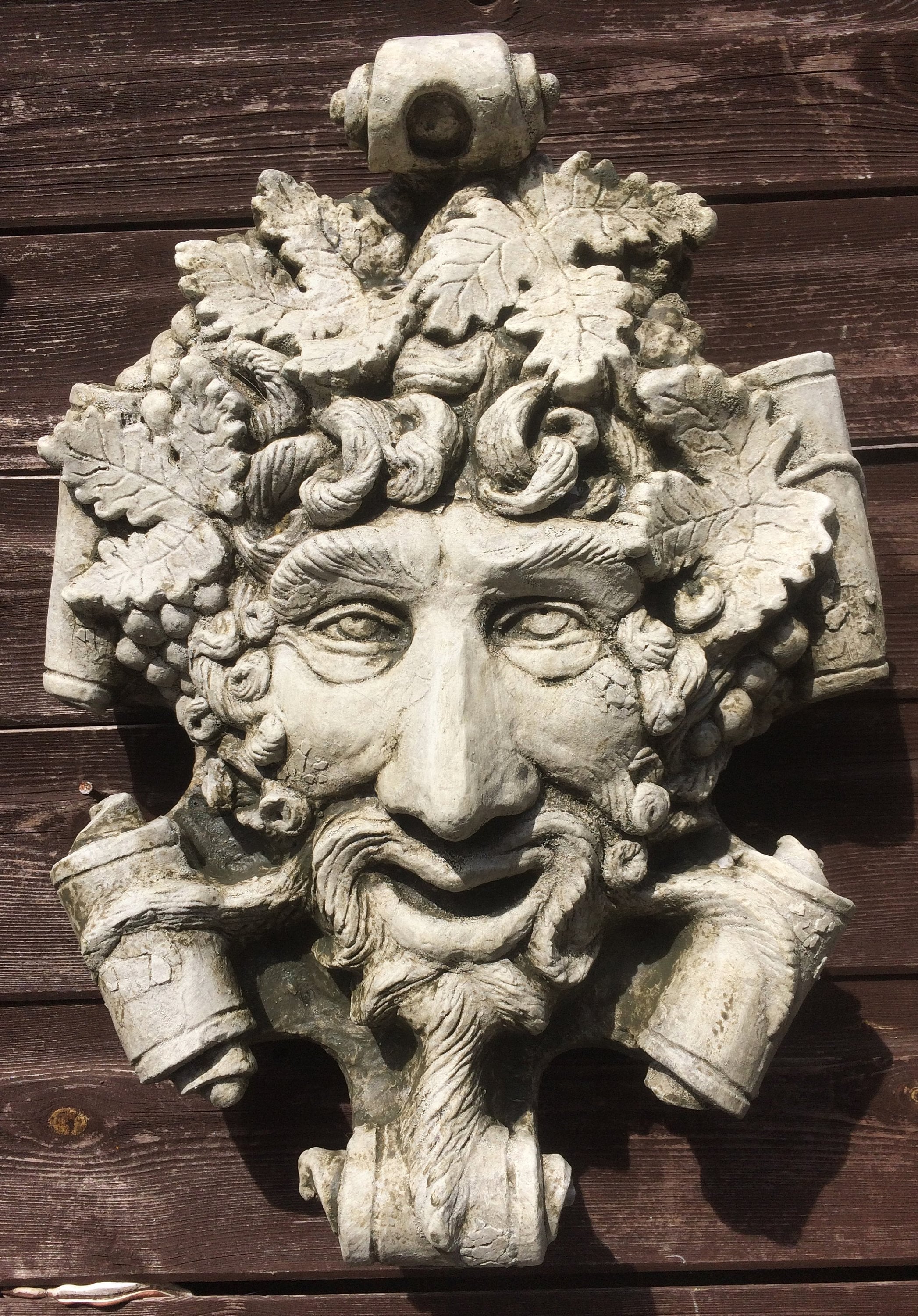 Bacchus Face Decorative Stone Wall Plaque Mascaron - Etsy UK