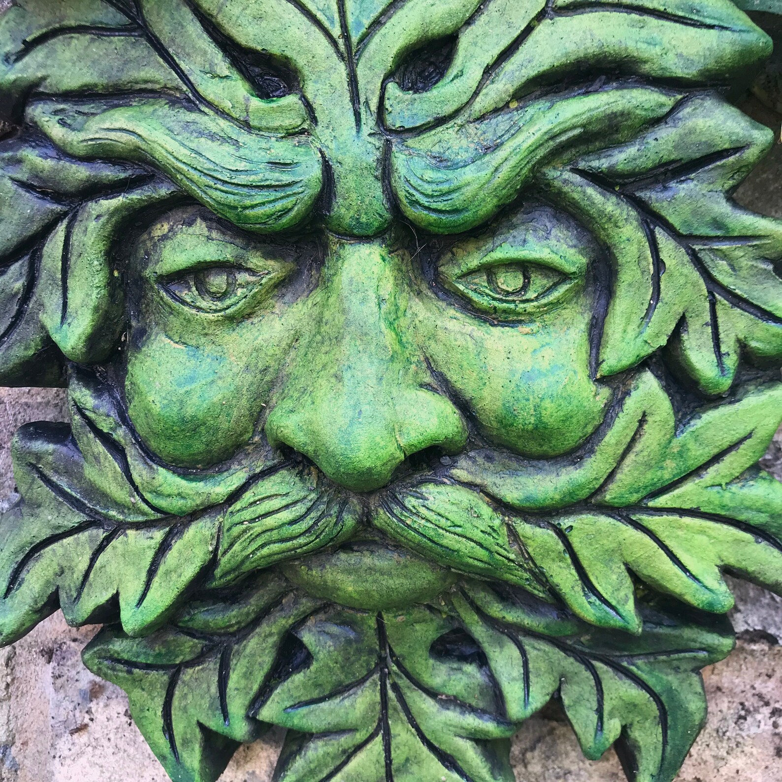 Pagan King Green Man Wall Plaque© Stone Garden Ornament - Etsy UK