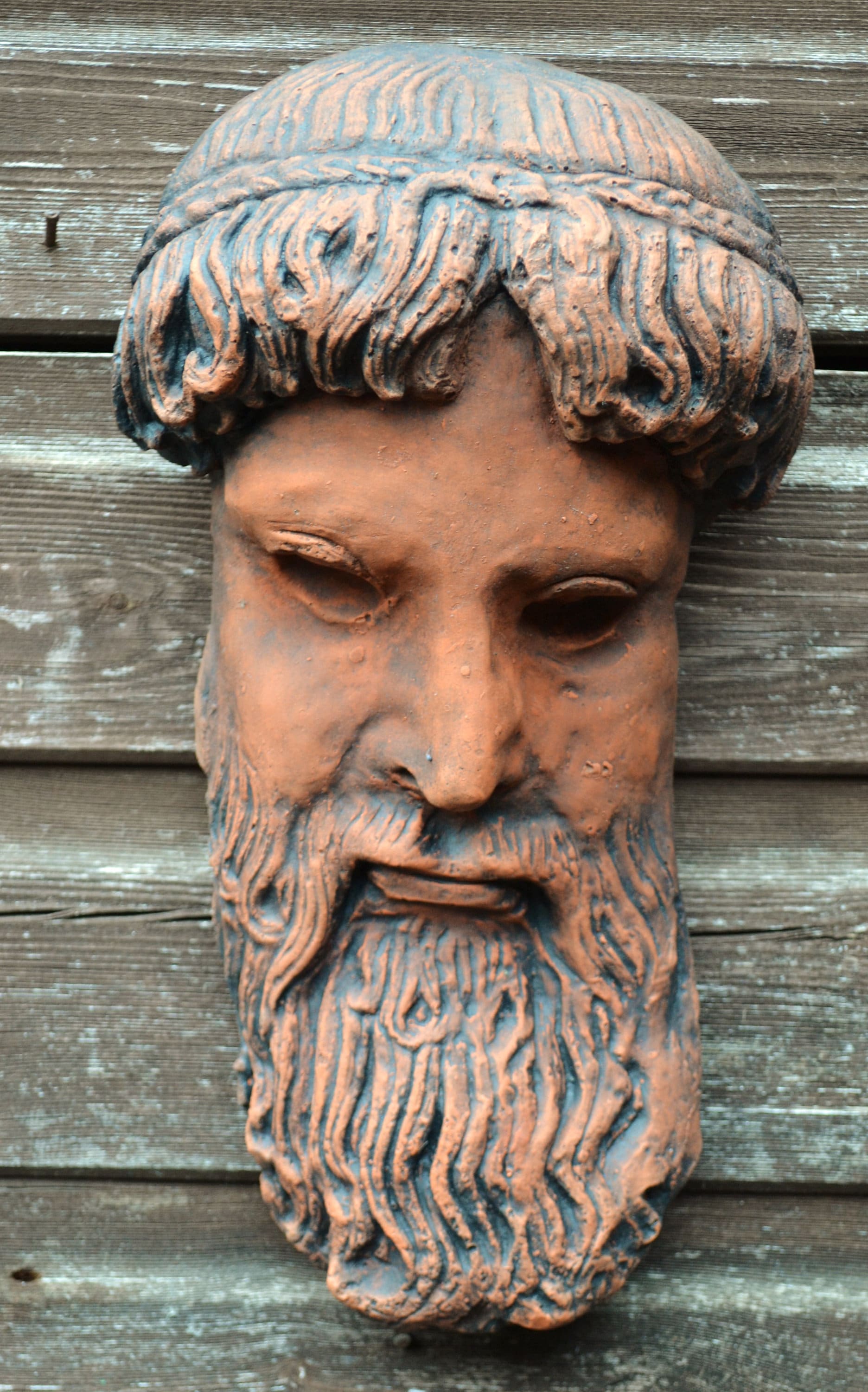 Zeus Greek God Face Sculpture Decorative Stone Wall Plaque - Etsy UK
