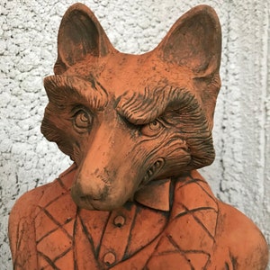 Fox Garden Ornament Bust Frost Proof Stone Statue Original Design lord ...