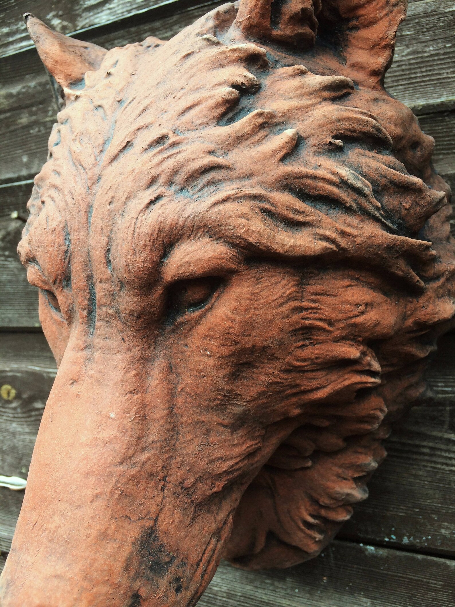 Wolf Head Wall Plaque Frost Proof Stone Garden Ornament 25cm H | Etsy