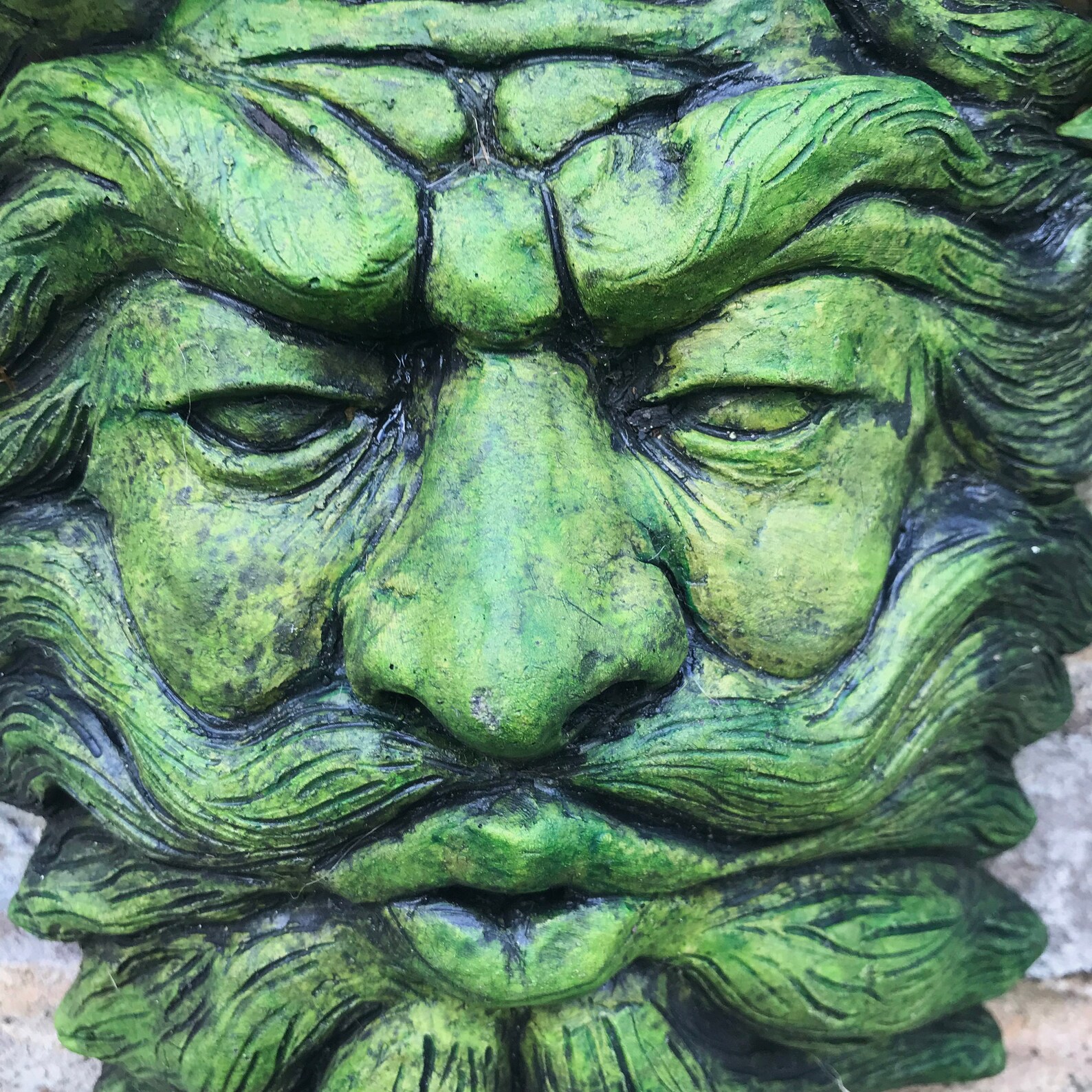 North Wind Green Man Wall Plaque Sml © Stone Garden Ornament - Etsy