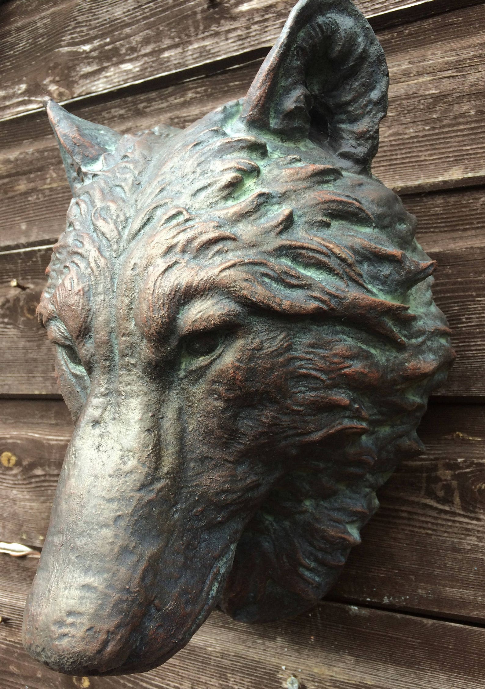 Wolf Head Wall Plaque Frost Proof Stone Garden Ornament 25cm H - Etsy