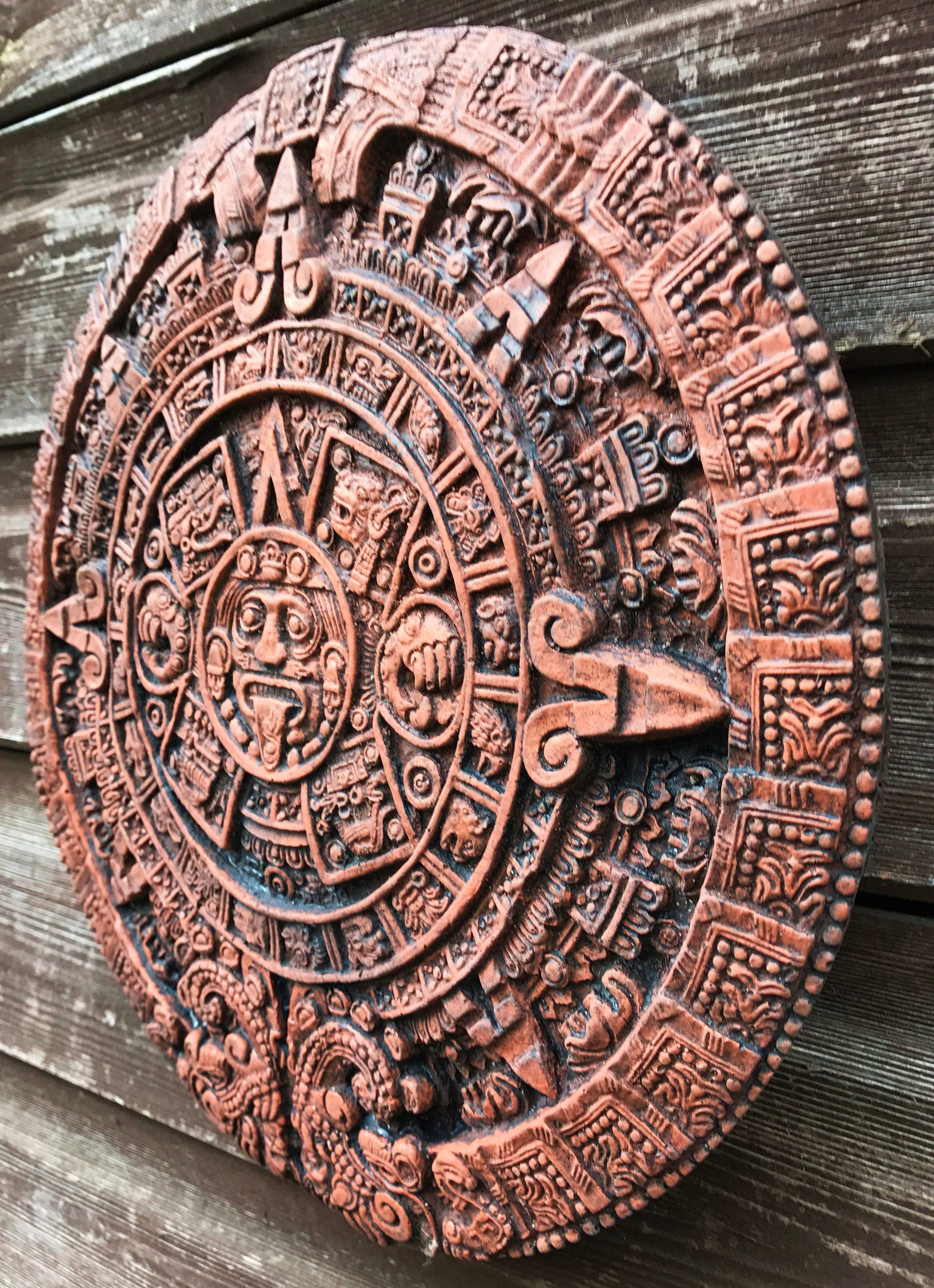 Aztec Mayan Calendar Stone Wall Plaque Sun Stone Home or | Etsy