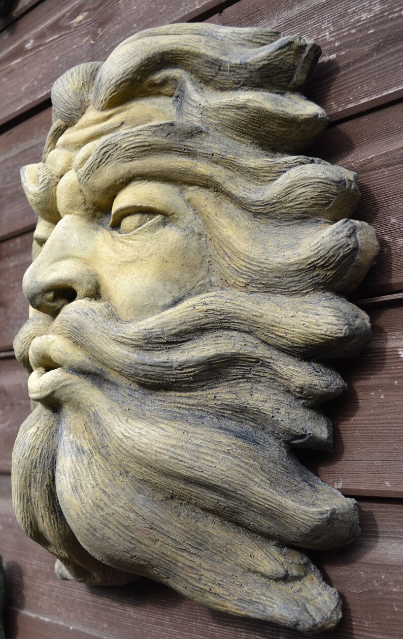 Large Green Man Decorative Stone Wall Plaque or Fountain Mask - Etsy
