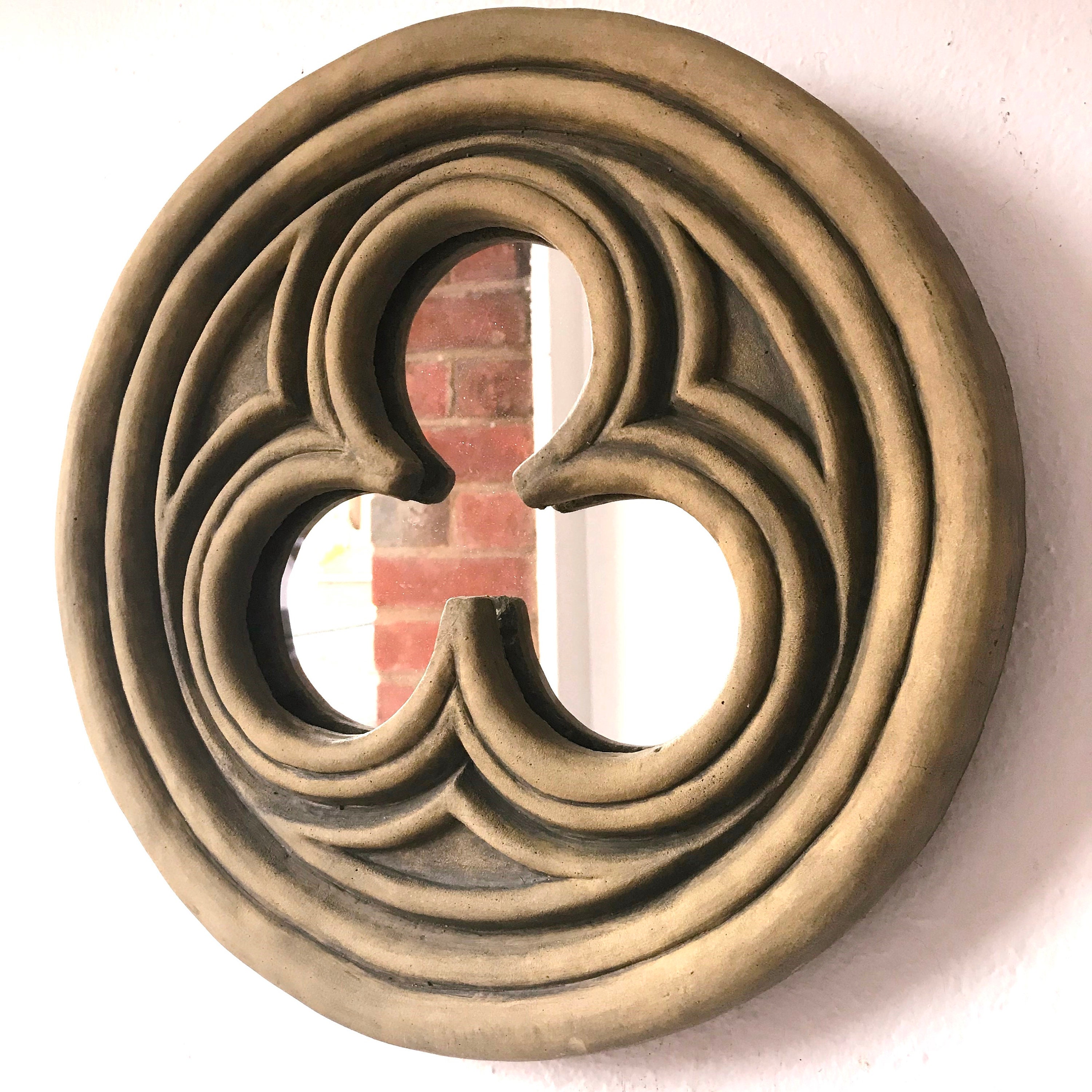 Trefoil Gothic Round Mirror Antiqued Finish 30cm/12 Diam - Etsy UK