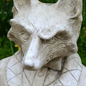 Fox Garden Ornament Bust Frost Proof Stone Statue Original Design lord ...