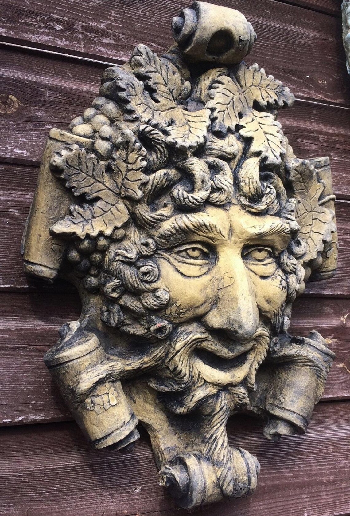 Bacchus Face Decorative Stone Wall Plaque Mascaron 43cm/17" H - Etsy