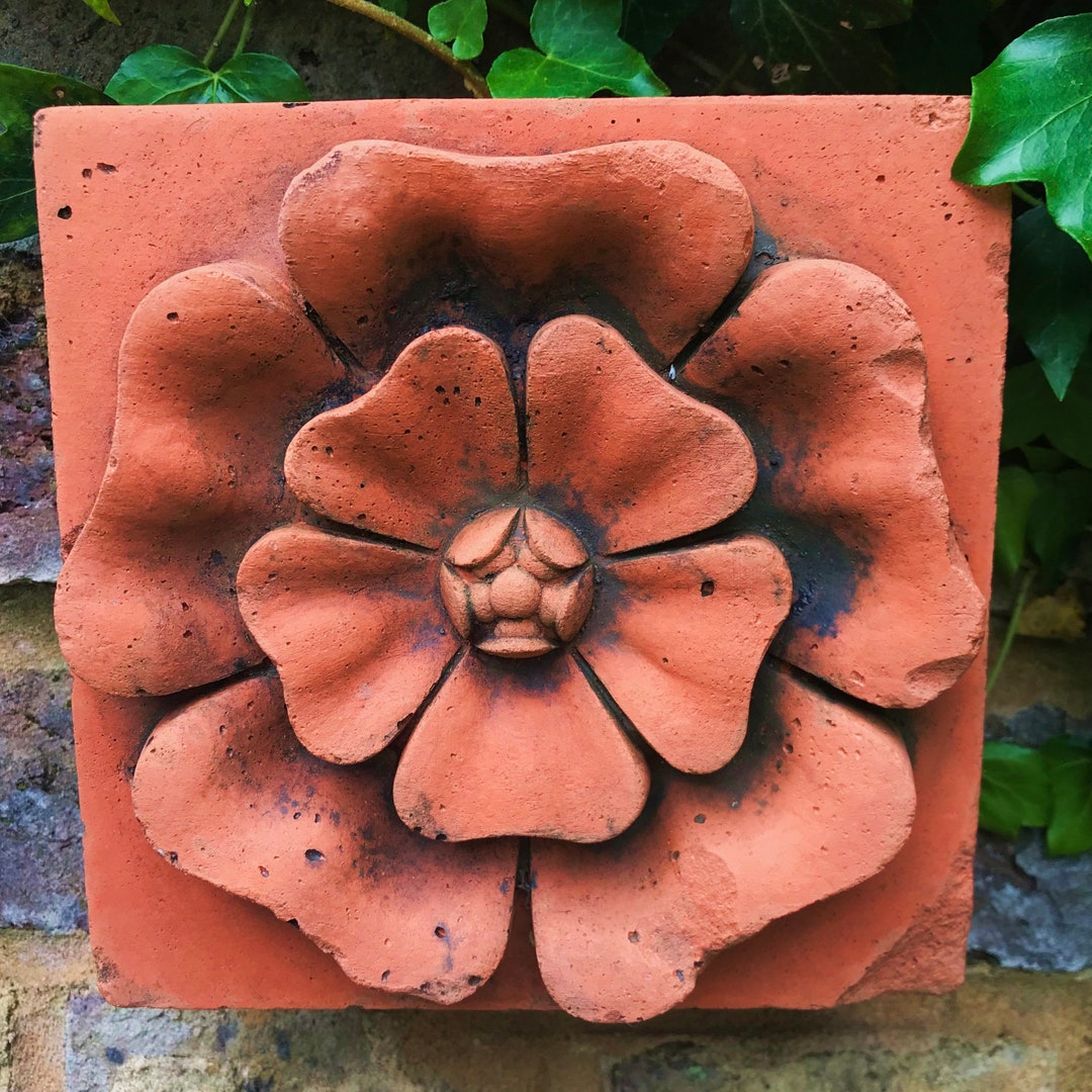 English Rose Copy of Decorative Square Wall Tile Terracotta Colour ...