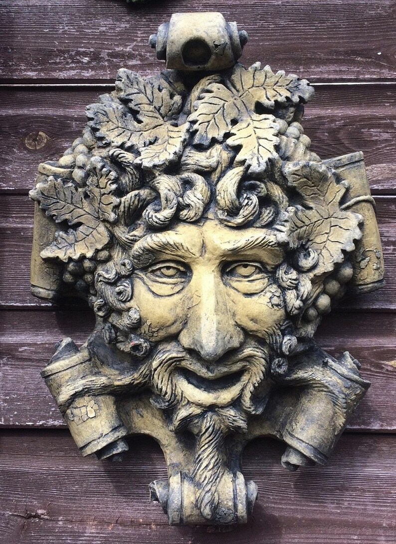 Bacchus Face Decorative Stone Wall Plaque Mascaron 43cm/17" H - Etsy