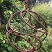 Ball on Post Rusty Metal Garden Sculpture Openwork Orb 1.6 Metres/64 H ...