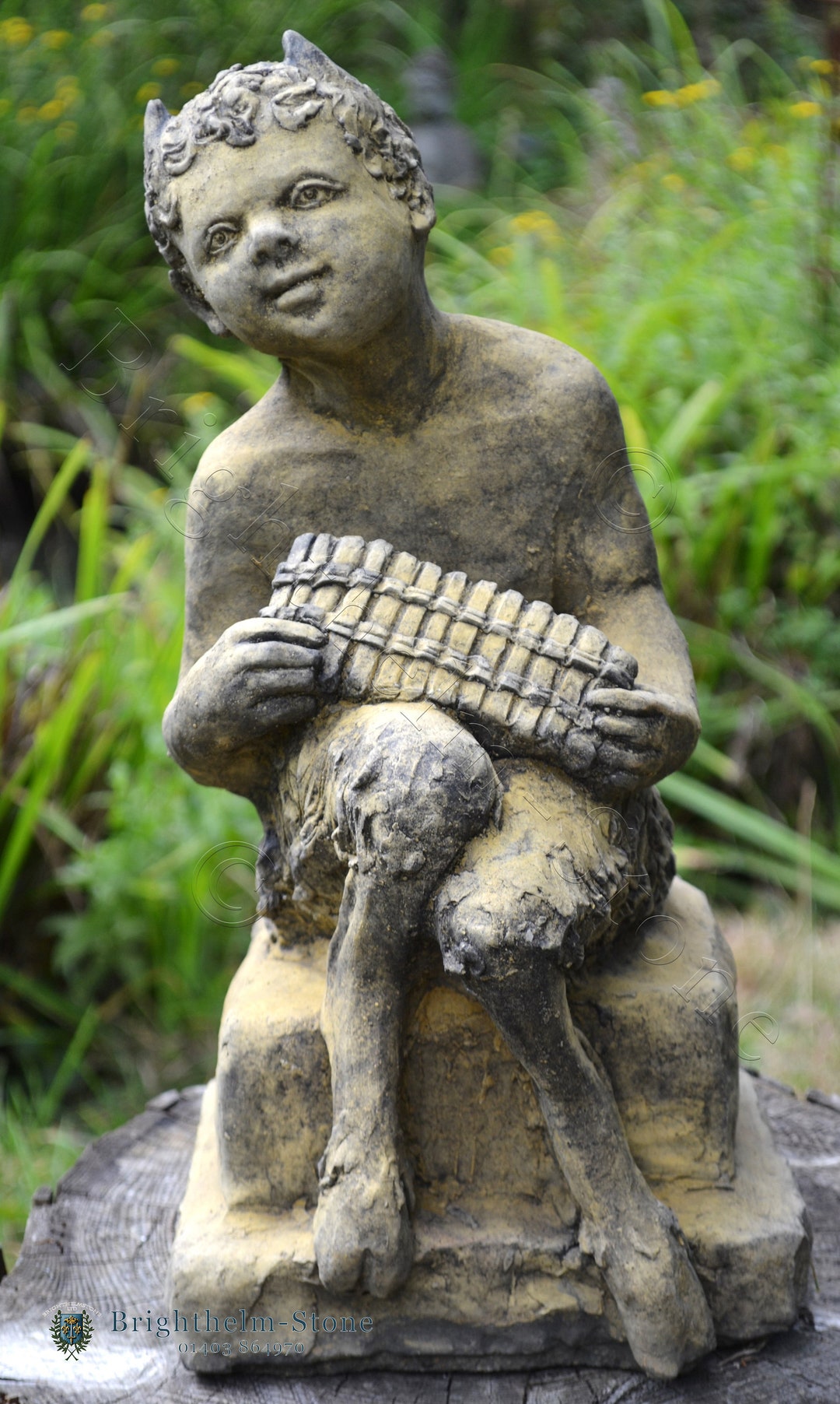 Pan Statue Playing Pipes Decorative Stone Garden Ornament - Etsy UK