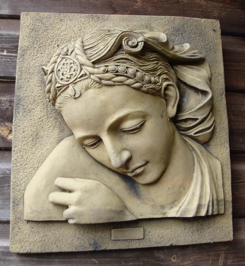 Female Classical Greek or Roman Decorative Stone Wall Plaque - Etsy