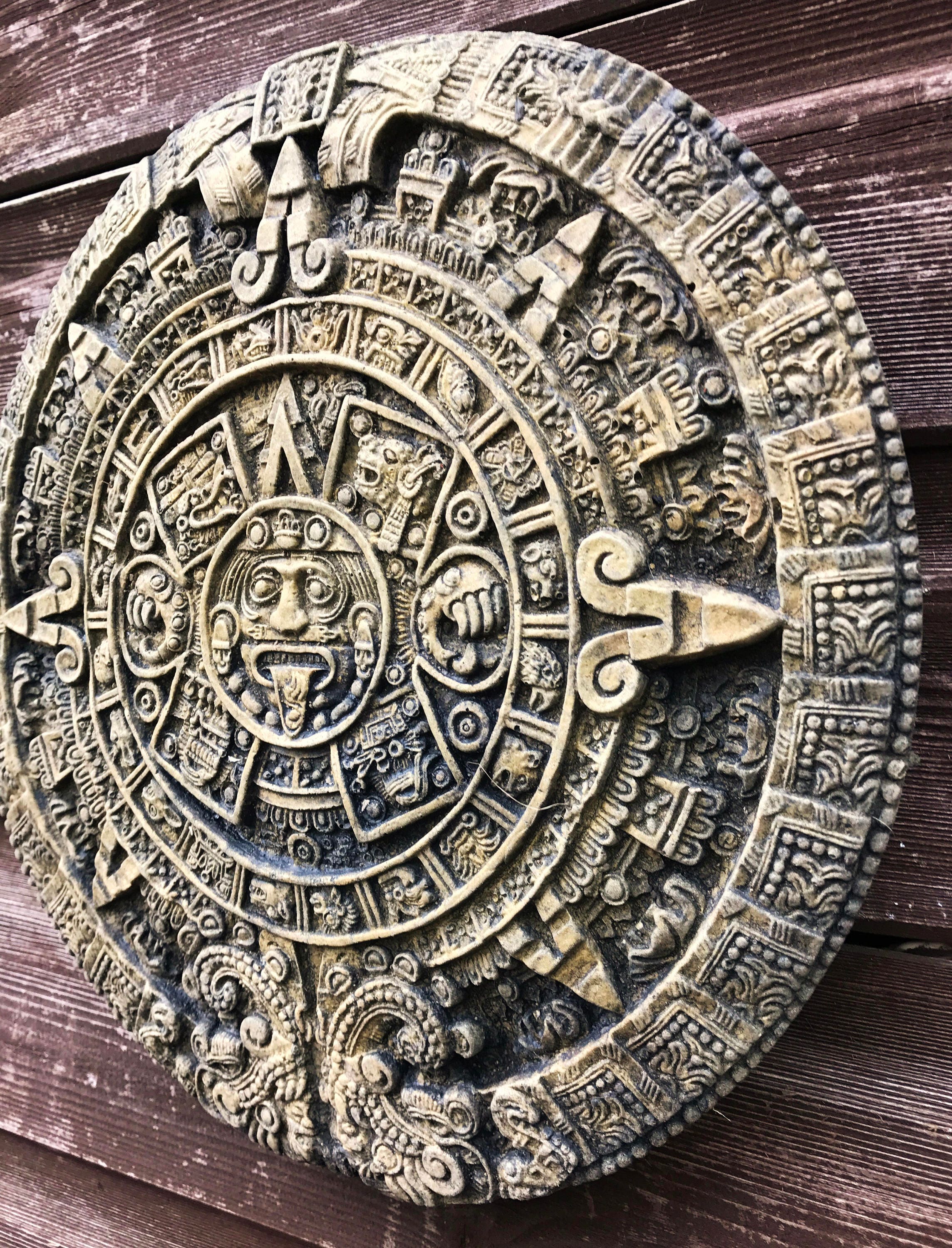 Aztec Mayan Calendar Stone Wall Plaque Sun Stone Home or | Etsy