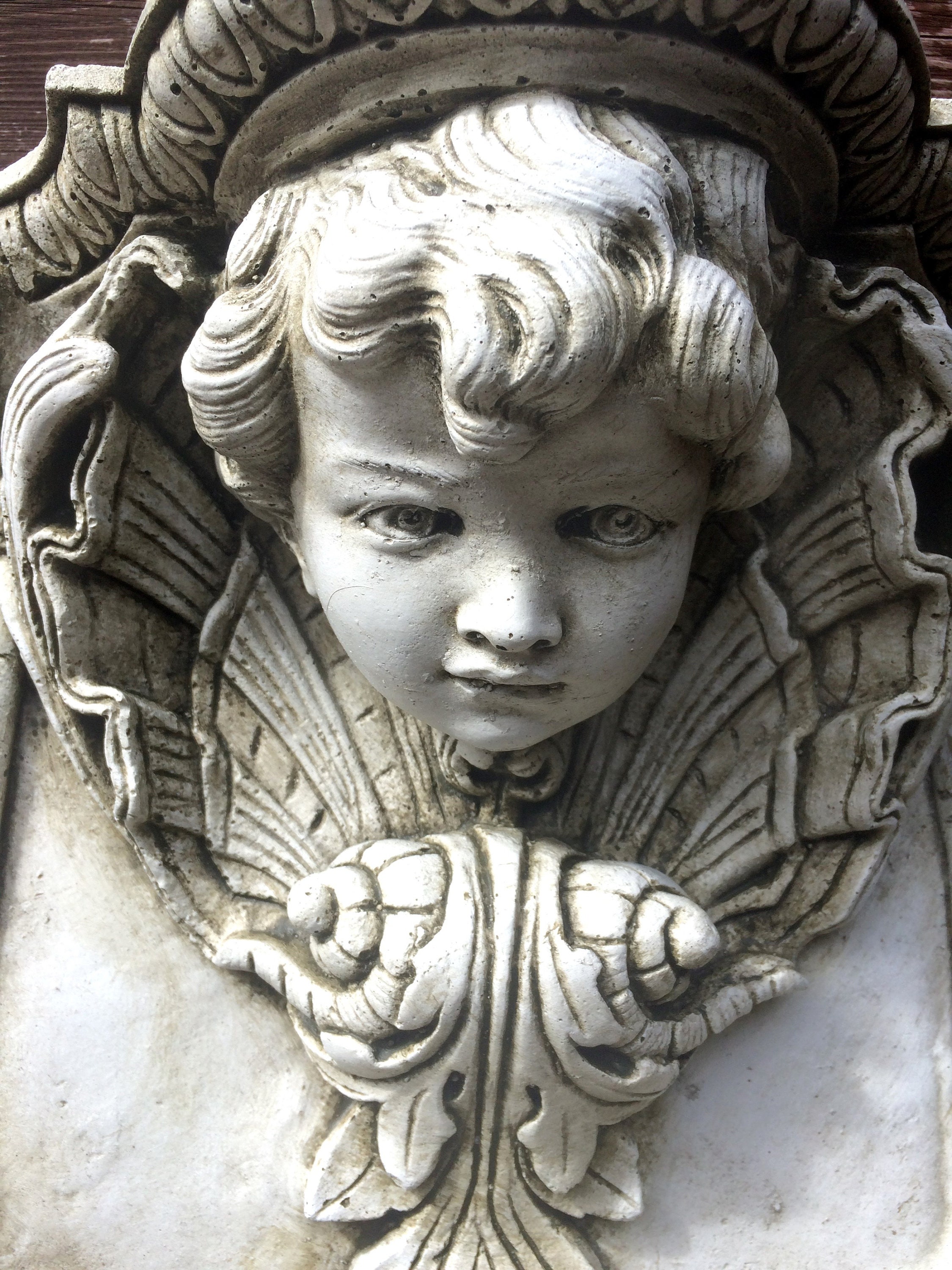 Cherub Wall Plaque Decorative Stone Planter Garden Ornament - Etsy UK