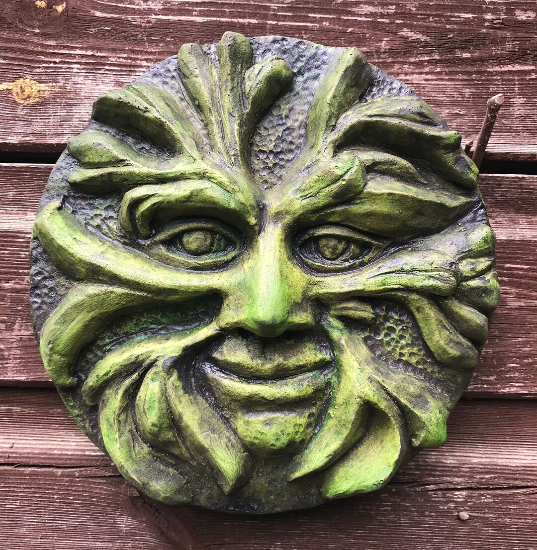 Medieval Green Man Large Round Wall Plaque - Etsy
