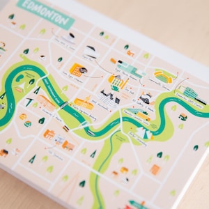 Edmonton Map Postcards // 4x6" Postcard of Edmonton, Alberta - Etsy