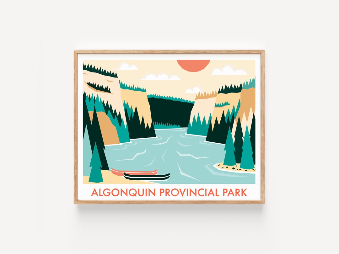 Algonquin Provincial Park Print // 8x10" Illustrated Print of Ontario ...