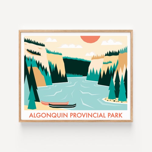 Algonquin Provincial Park Ontario Vintage Travel Poster | Etsy