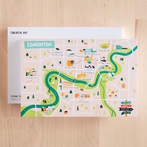 Edmonton Map Postcards // 4x6" Postcard of Edmonton, Alberta - Etsy