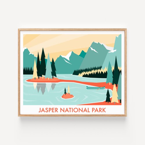Jasper National Park Travel Poster - Etsy Canada