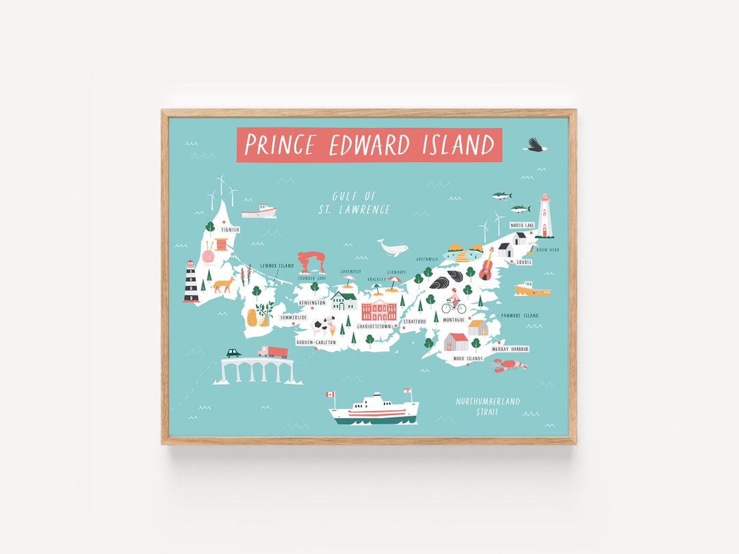 Prince Edward Island Map Print // 8x10 or 11x14" Physical Print on Fine ...