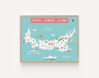 Prince Edward Island Illustrated Map - Etsy