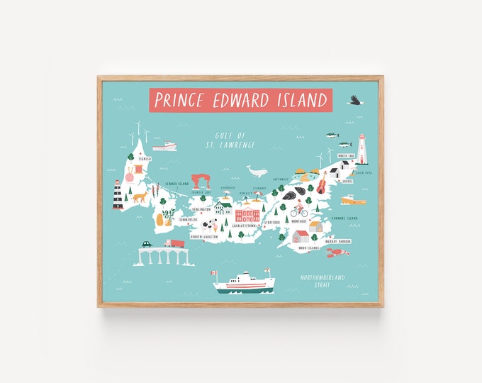 Prince Edward Island Illustrated Map - Etsy Canada