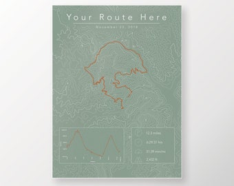 CUSTOM Hike/bike Ride DIGITAL Poster Based on YOUR Route - Etsy