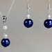 Midnight Blue Dark Prussian Blue Czech Pearls Stardust Beads Silver ...