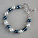 Midnight Blue Dark Prussian Blue Czech Pearls Stardust Beads Silver ...