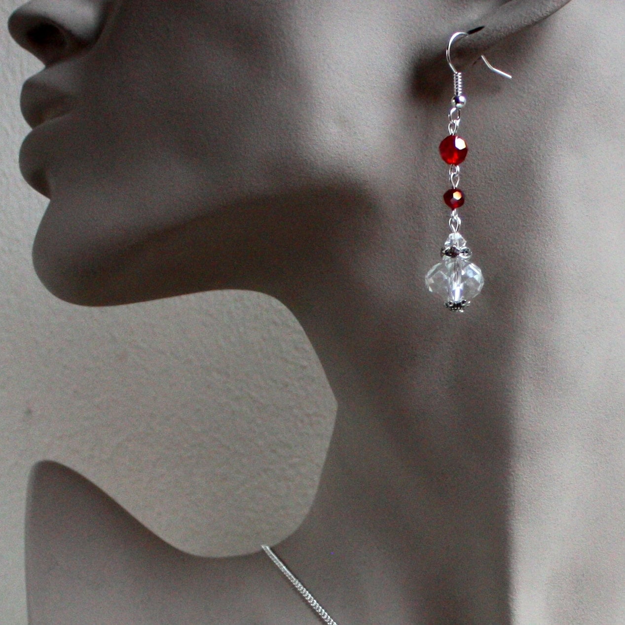 Red Crystals Rhinestone Vintage Silver Chain Necklace Bracelet - Etsy