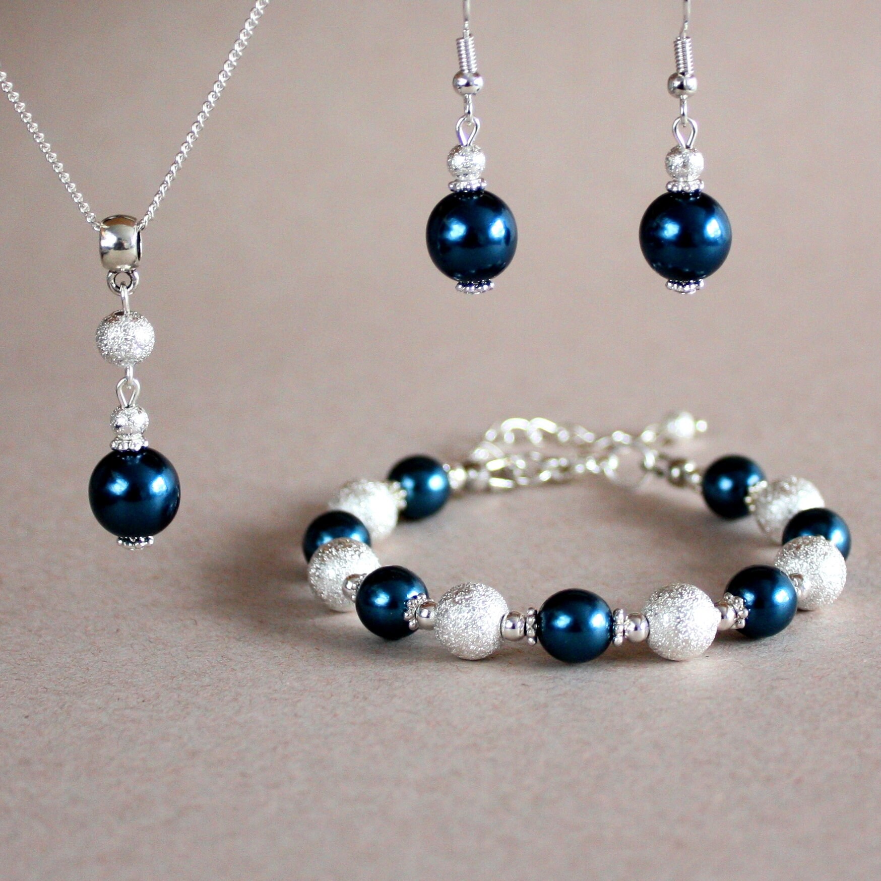 Midnight Blue Dark Prussian Blue Czech Pearls Stardust Beads - Etsy UK