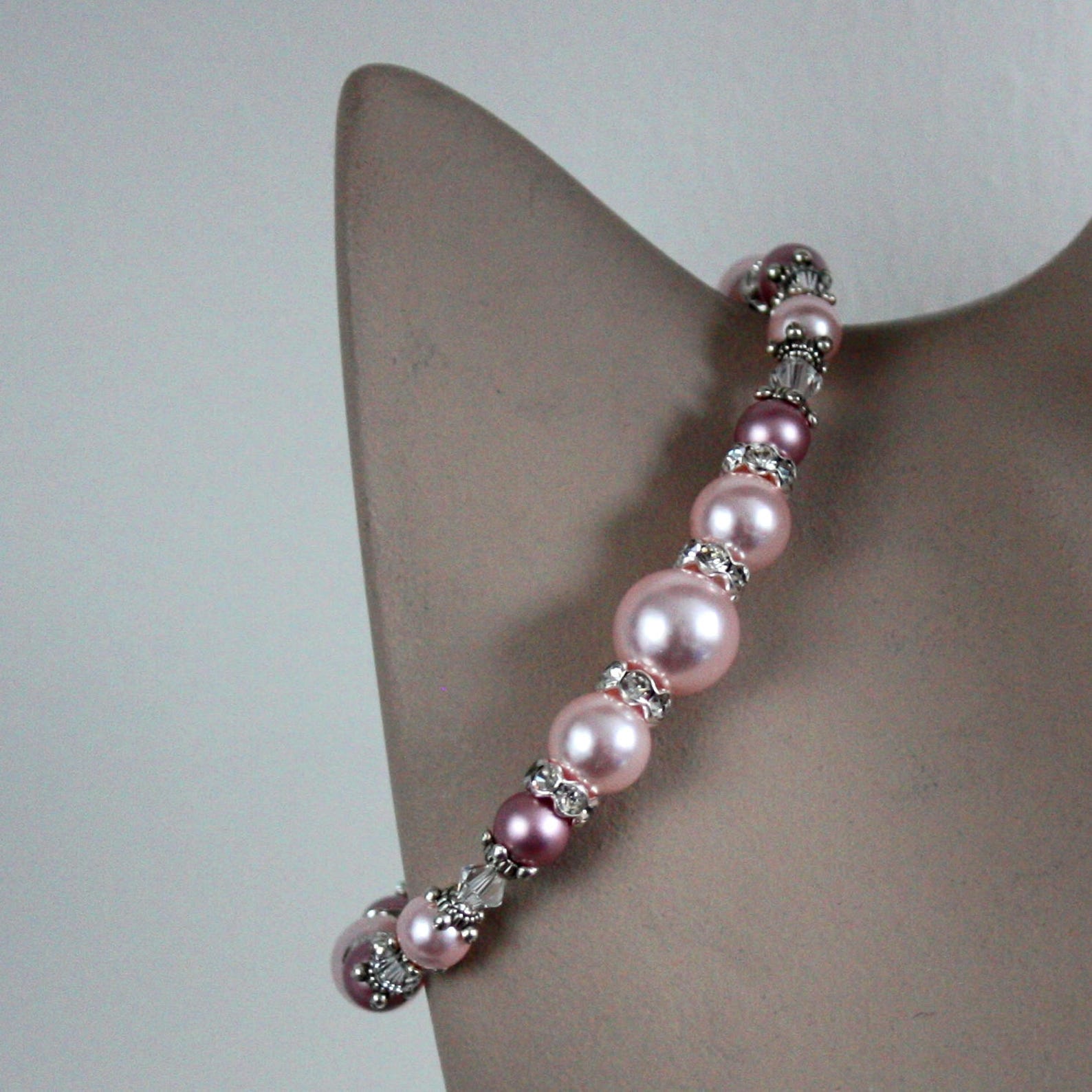Light Pink Blush Dusky Powder Rose Swarovski Pearls Crystals | Etsy