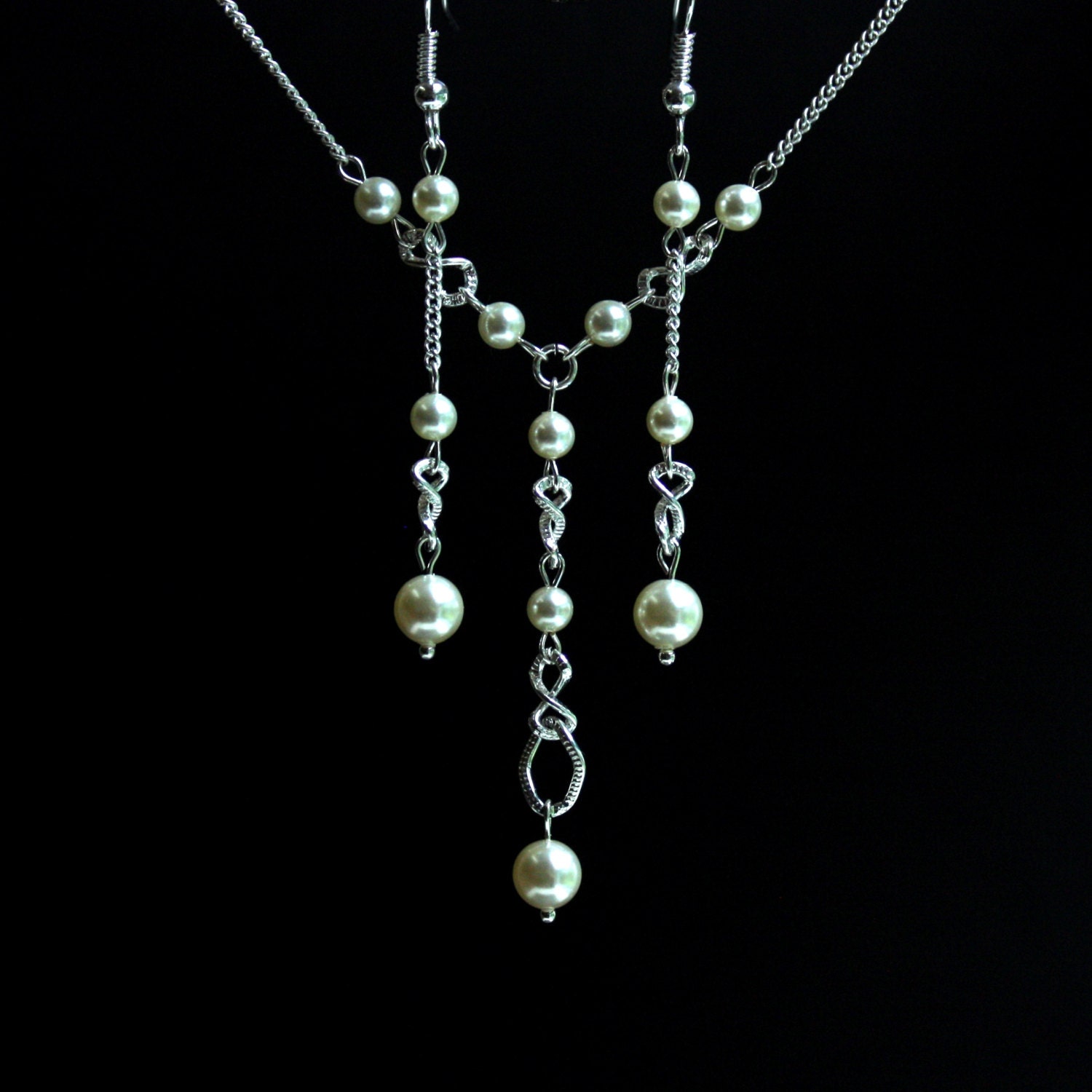 Silver Swarovski Elements Pearls Wedding Set Bridesmaid | Etsy UK