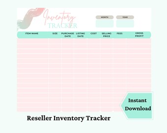 Reseller Inventory Sheet - Etsy