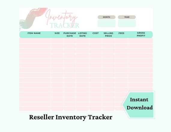 Online Reseller Inventory Tracker Sheet Poshmark Ebay Mercari | Etsy