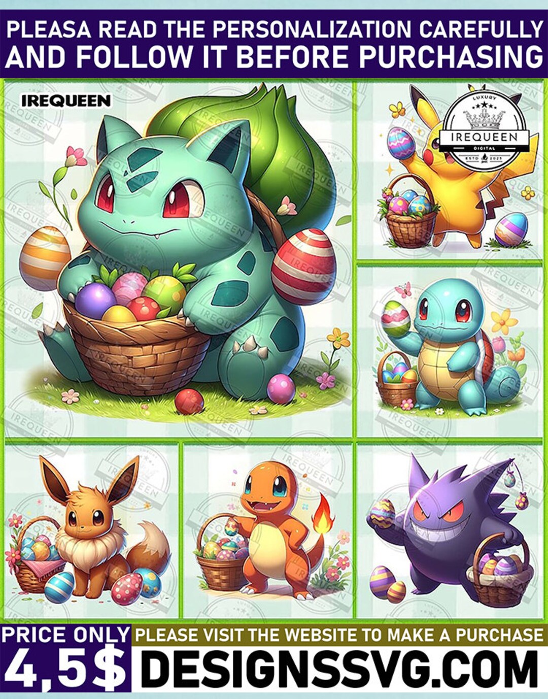 6 Easter Anime Funny Png Bundle, Cartoon Easter Eggs Png, Happy Easter ...