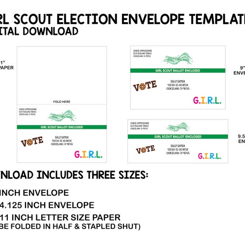 Girl Scout Theme Mock Election Ballot INSTANT DIGITAL - Etsy