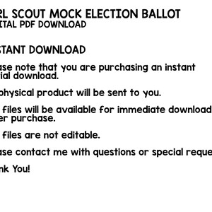 Girl Scout Theme Mock Election Ballot INSTANT DIGITAL DOWNLOAD - Etsy