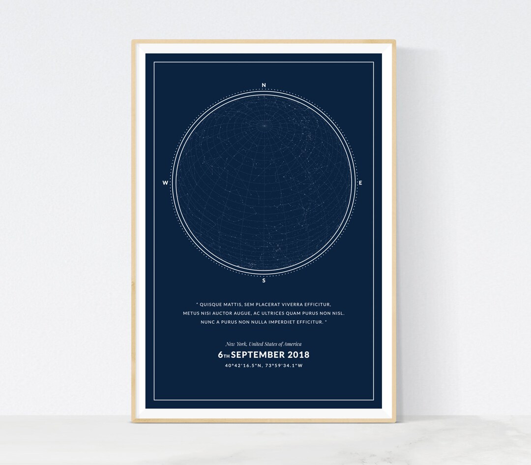 Star Map Poster, Custom Star Map Poster, Printable Star Map, Unique ...