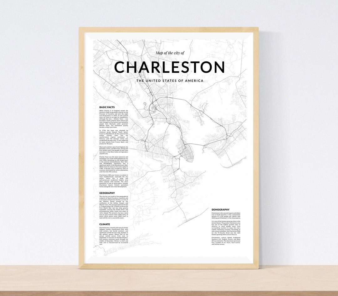 Printable City Map of Charleston. Get Your Favourite City Printed and ...