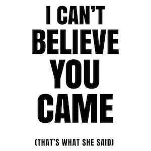 That's What She Said, I Can't Believe You Came, the Office Wall Art ...