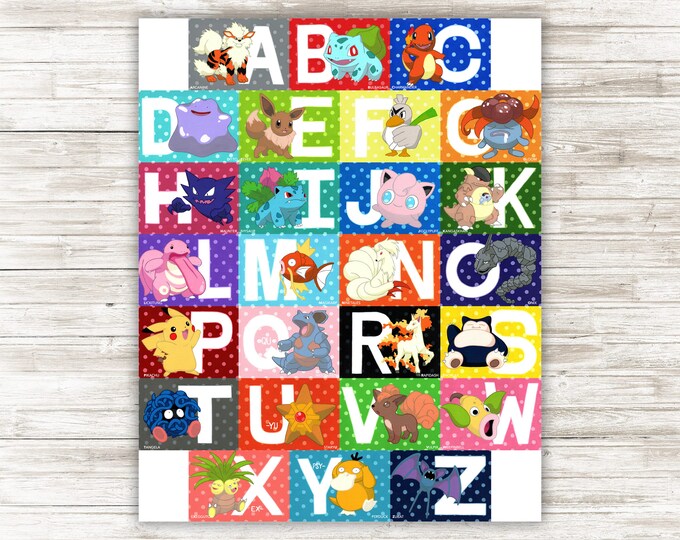 16x20 Gen1 Pokémon Alphabet Poster Pokemon - Etsy