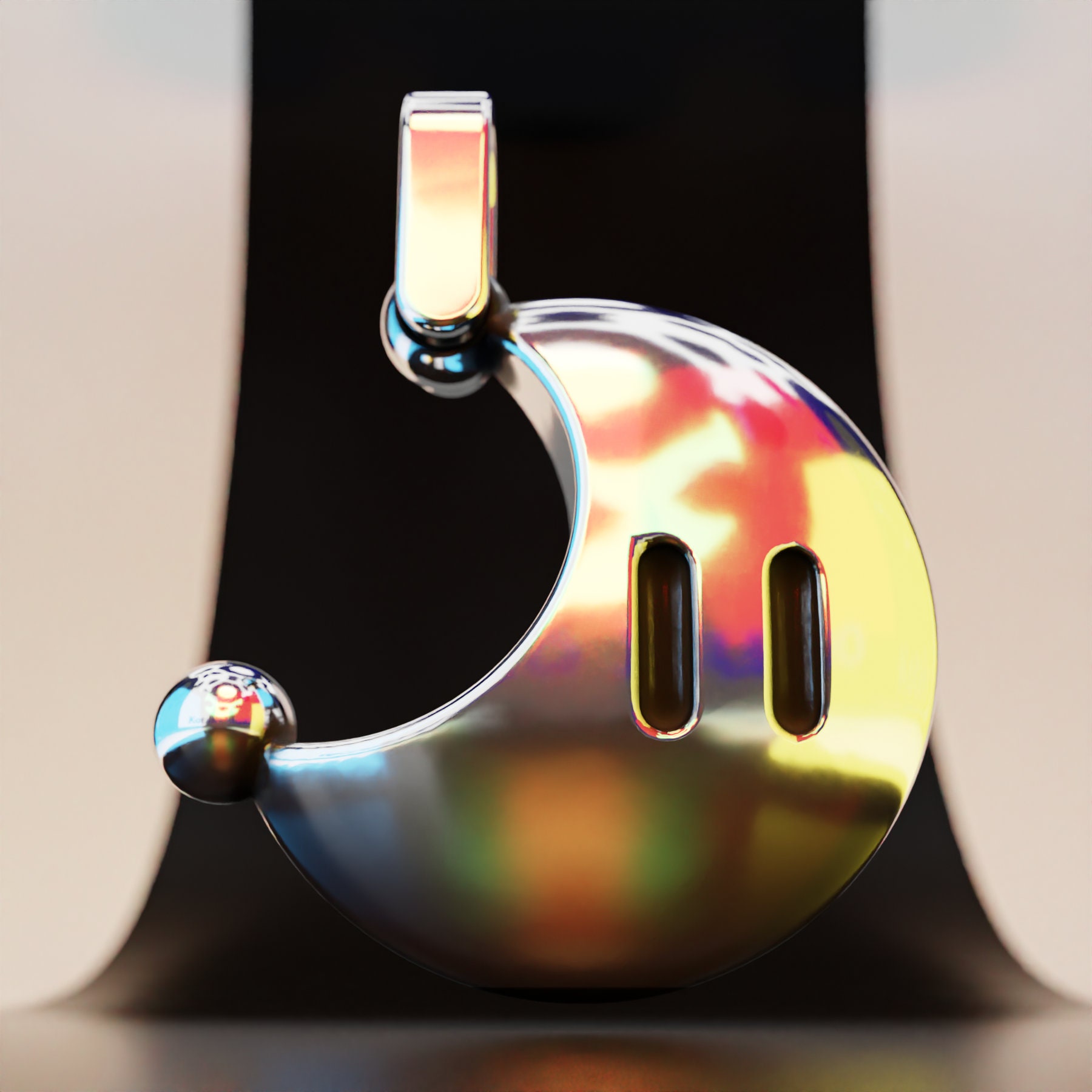 Mario Power Moon Pendant in Sterling Silver - Etsy